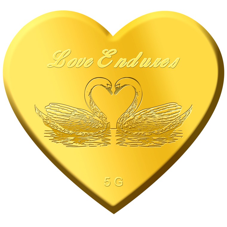 999.9 Pure Gold | 5g Love Endures Heart Shape Gold Medallion | Shopee ...