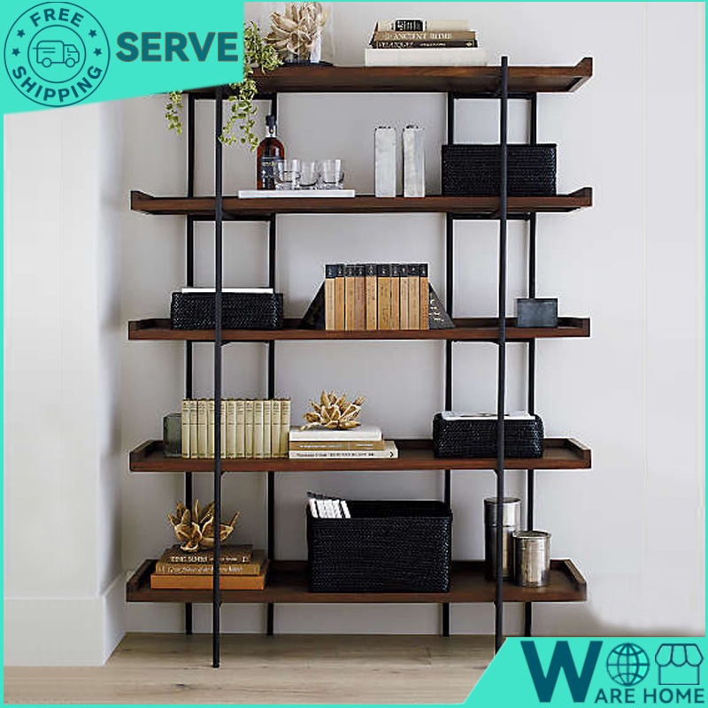 Industrial Gs Shelf CK Wind Rack Iron Solid Wood Bookcase Nordic Style ...