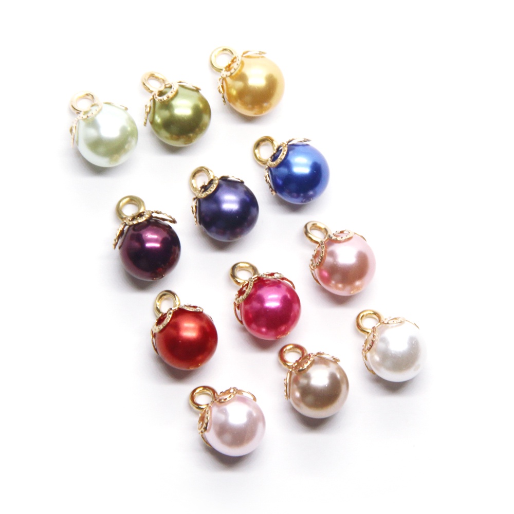 20pcs 10mm Colorful Round Faux Pearl Buttons For Clothing Sewing ...