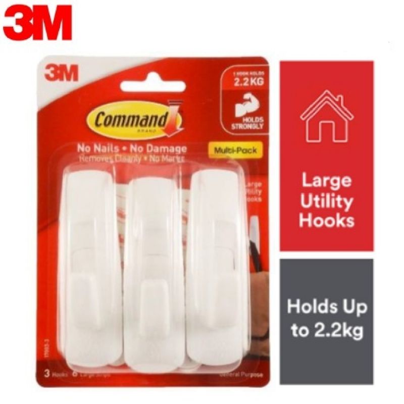 3M Command Large Utility Hook (Value pack) | Shopee Singapore