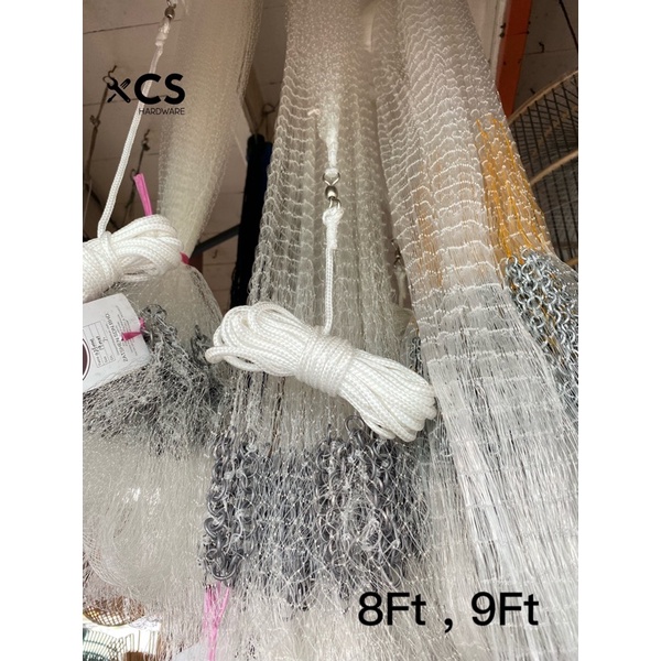 !! Jala Ikan Tangsi 1 1/4” 8,9Kaki/Tangsi Casting Net 8,9Ft(Rantai Besi ...
