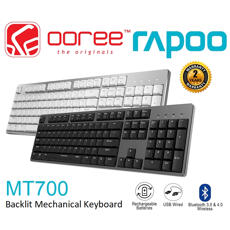 RAPOO MT700 2.4G WIRELESS BLUETOOTH BACKLIT MULTI-MODE MECHANICAL ...