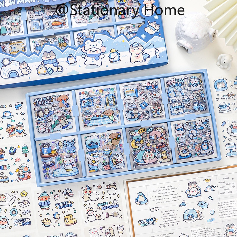 200PCS White Fairy Boxed Stickers Cute Stickers Animals Sticker ...