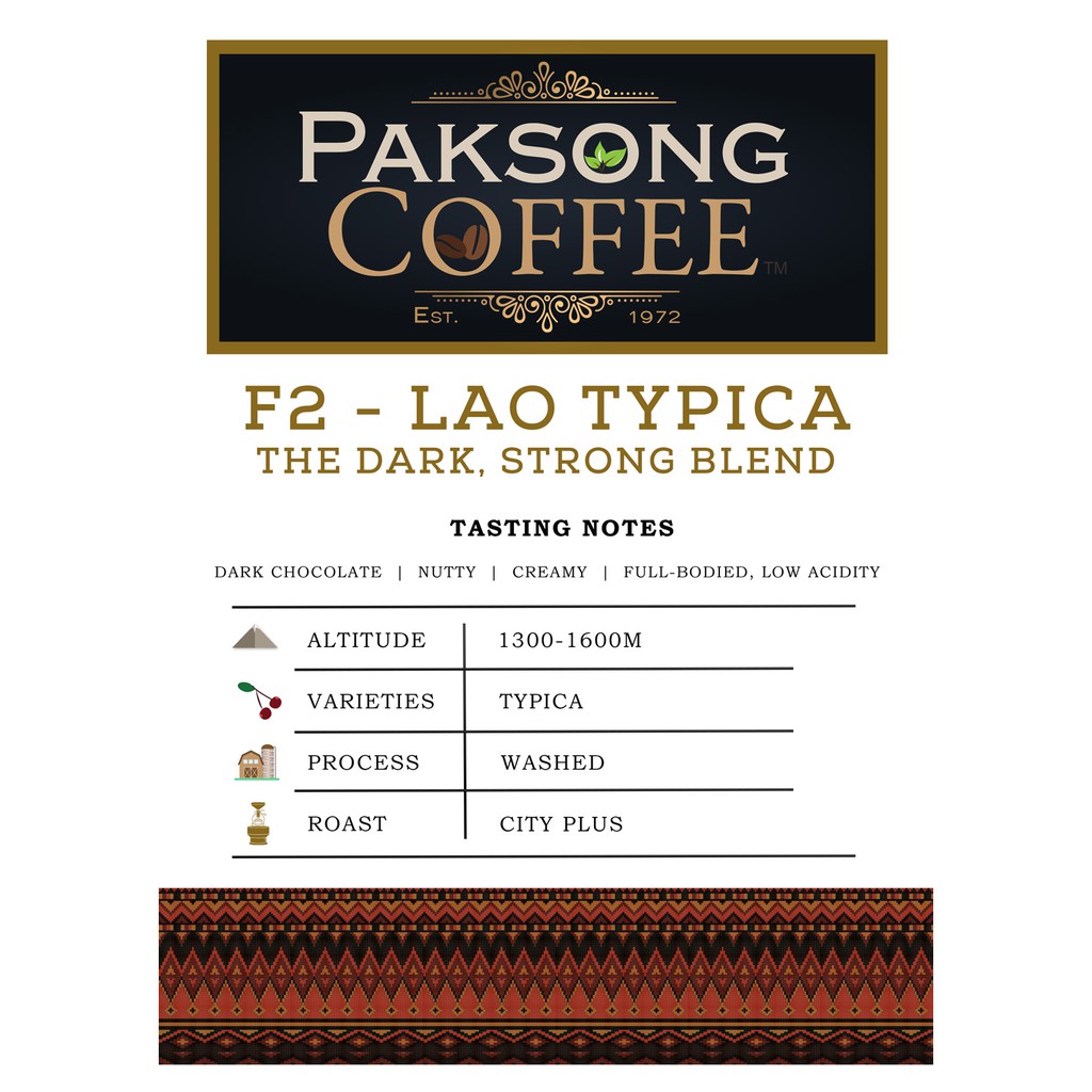 Paksong Coffee F2 - Lao Typica (Dark & Strong Blend) PROMO PACK 4 x ...