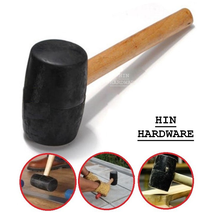 HIN Rubber Mallet With Wooden Handle / Hammer Getah / Pemukul Getah ...