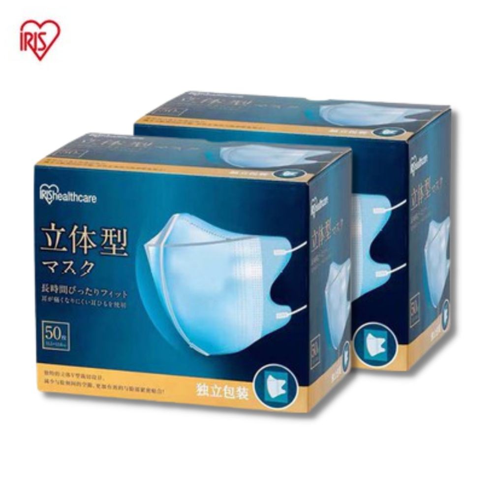 Japan Iris Healthcare 3D White Dusts Mask Size L (2 x 50pcs ...