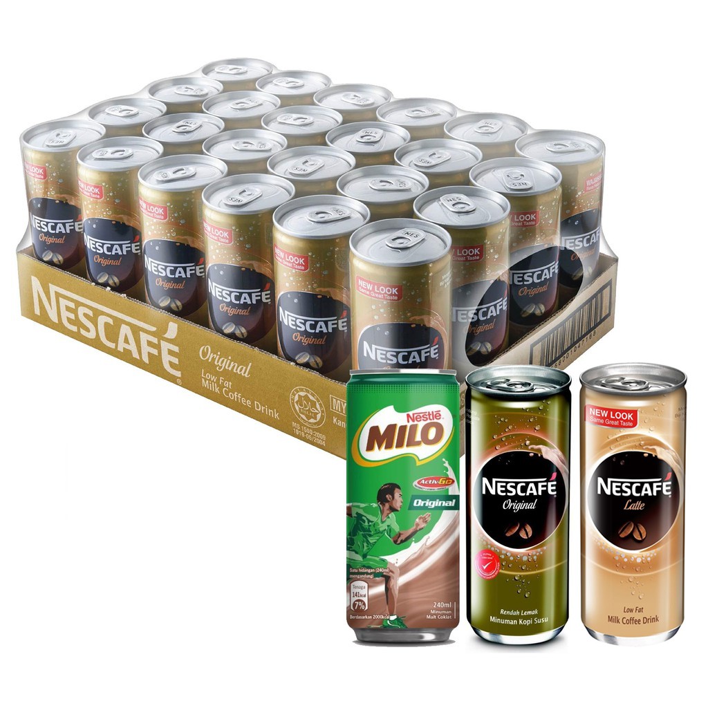 Nescafe & Milo 24 x 240ml Can Drinks | Shopee Singapore