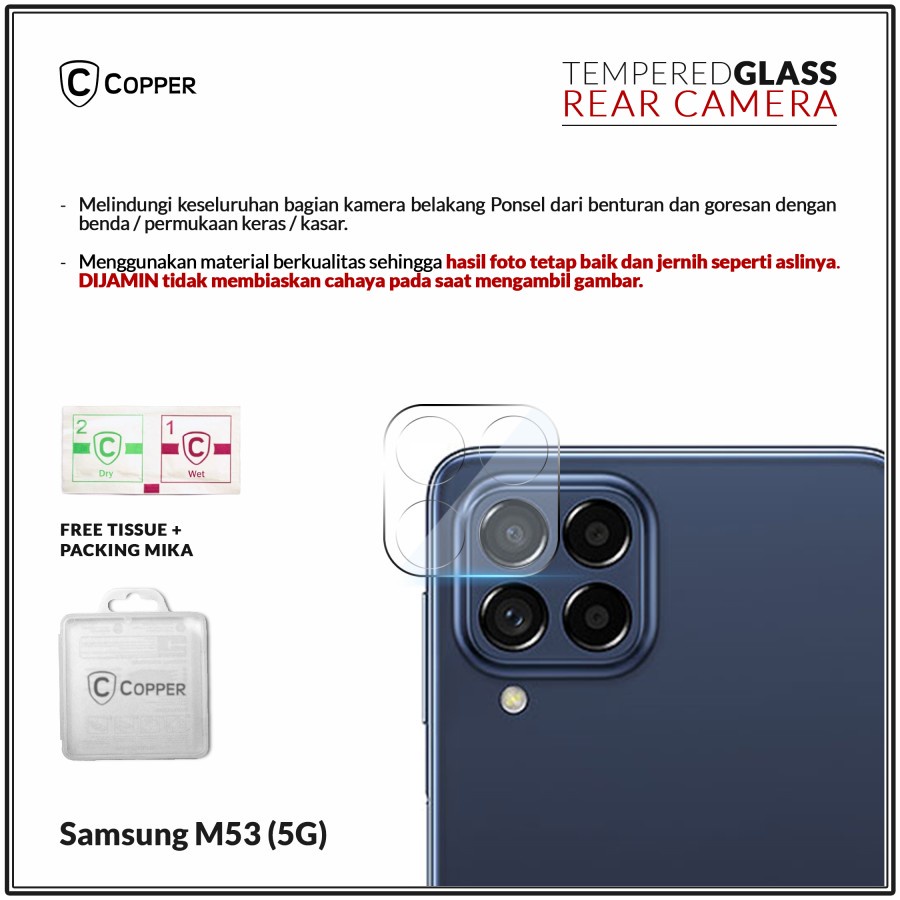 Copper Tempered Glass Camera Clear - Samsung M53 (5G) | Shopee Singapore