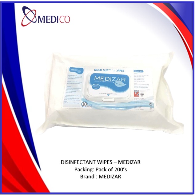 Medizar Antibacterial wet Surface Wipes - 200's | Shopee Singapore