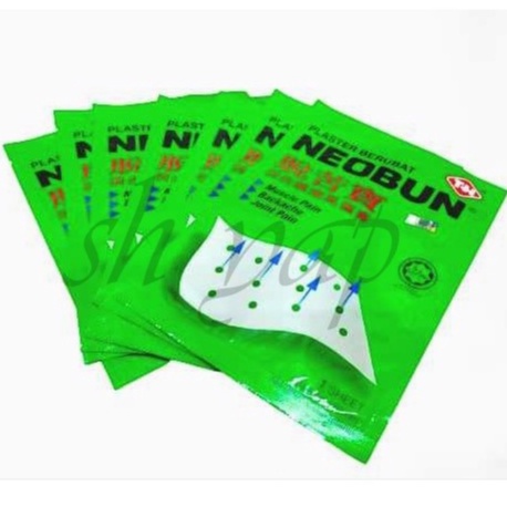 NEOBUN plaster berubat ( large ) 11 cm X 18 cm X ( 6 Sheet ) | Shopee ...