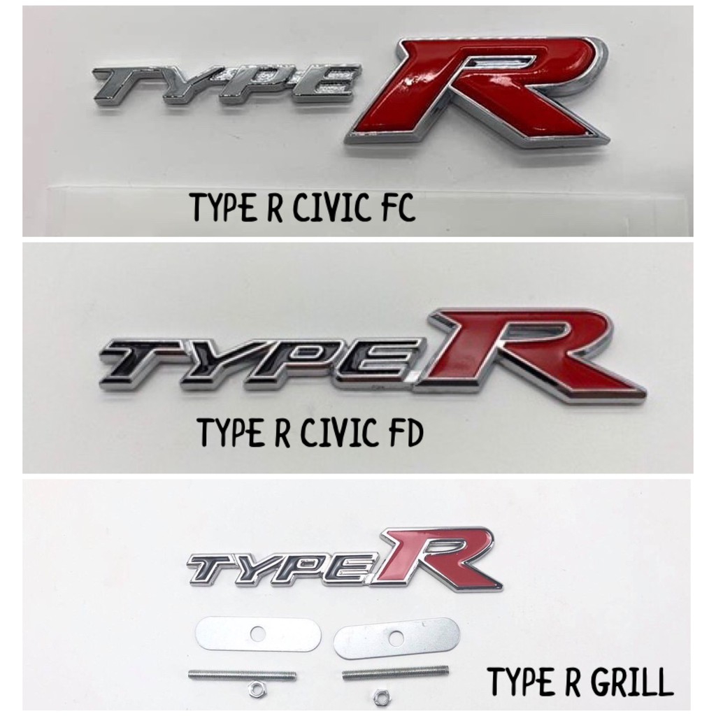 Logo Honda Civic fc Type R Emblem TypeR Honda Civic Baru Civic X TYPE R ...