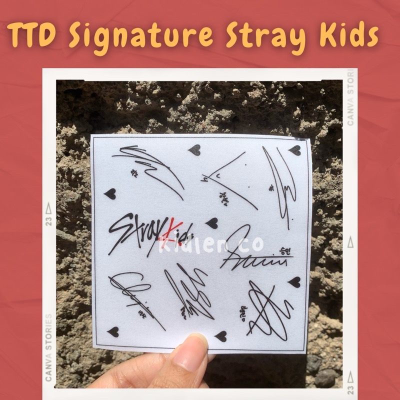 STRAYKIDS MEMBER SIGNATURE STICKER transparent STICKER sign ttd ...