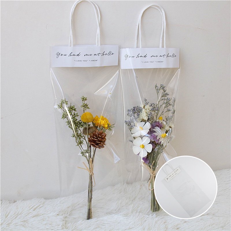 Waterproof Flower Bouquet Gift Bags Ins Gift Bag Transparent Handbag ...