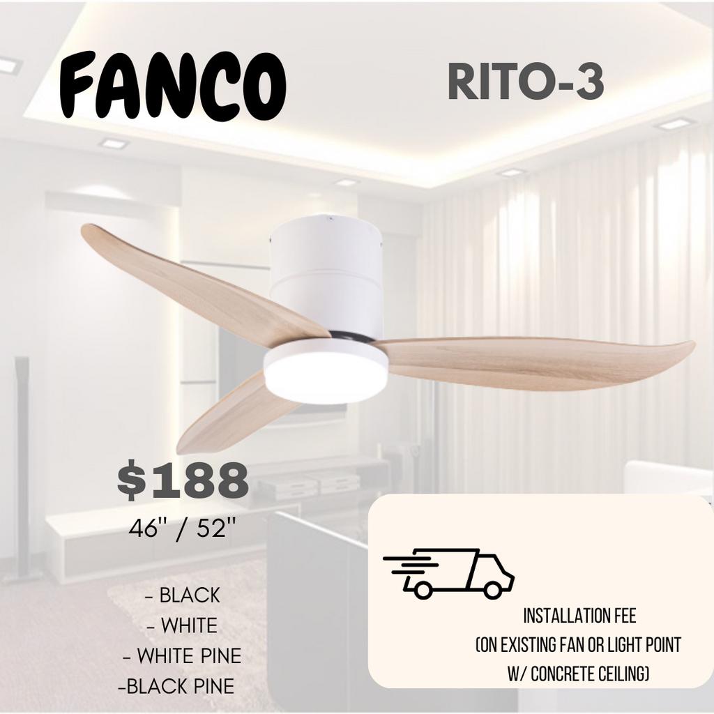 (special installation promo)Fanco rito-3 DC smart ceiling fan tri tone ...