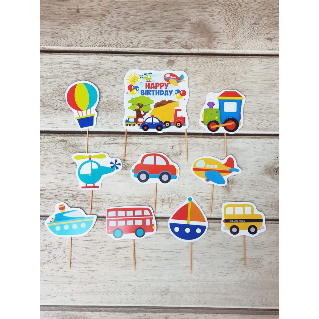 Transportation Cake Topper (10pcs) | Shopee Singapore