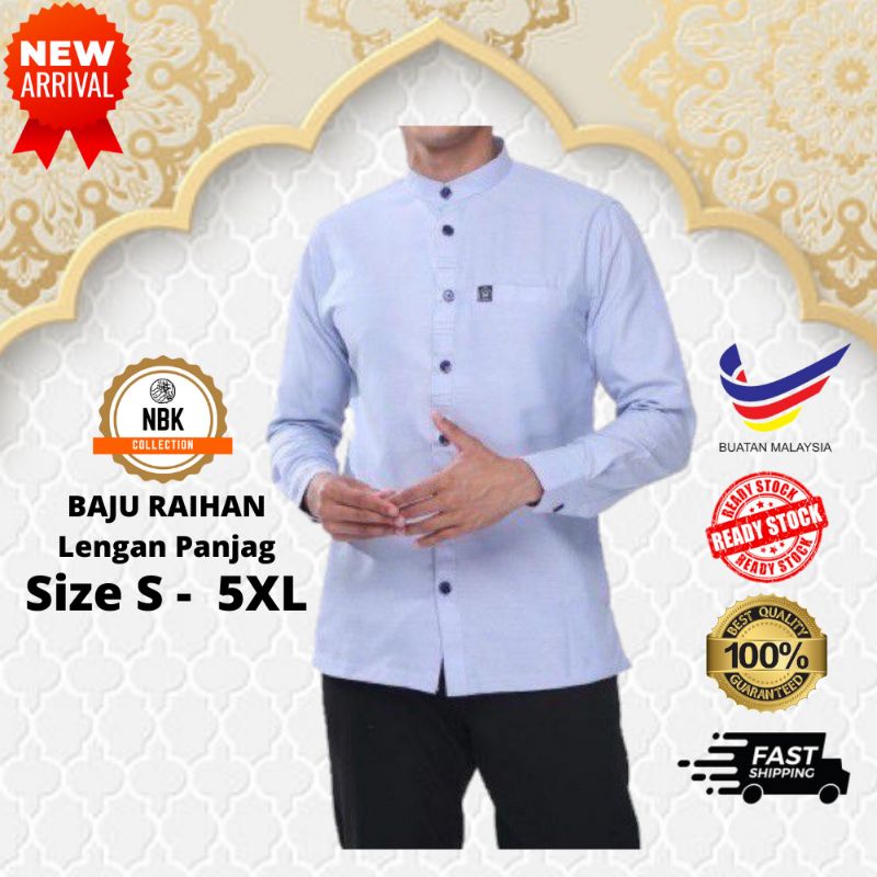 Baju Raihan Lengan Panjang, Long sleeve Mandarin Collar Shirts formal ...