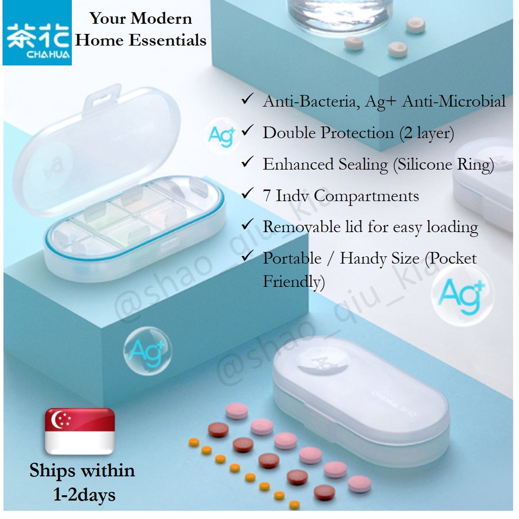 Pill Box, Tablet Box, Medicine Case (Anti-Bacteria, Portable, Double ...