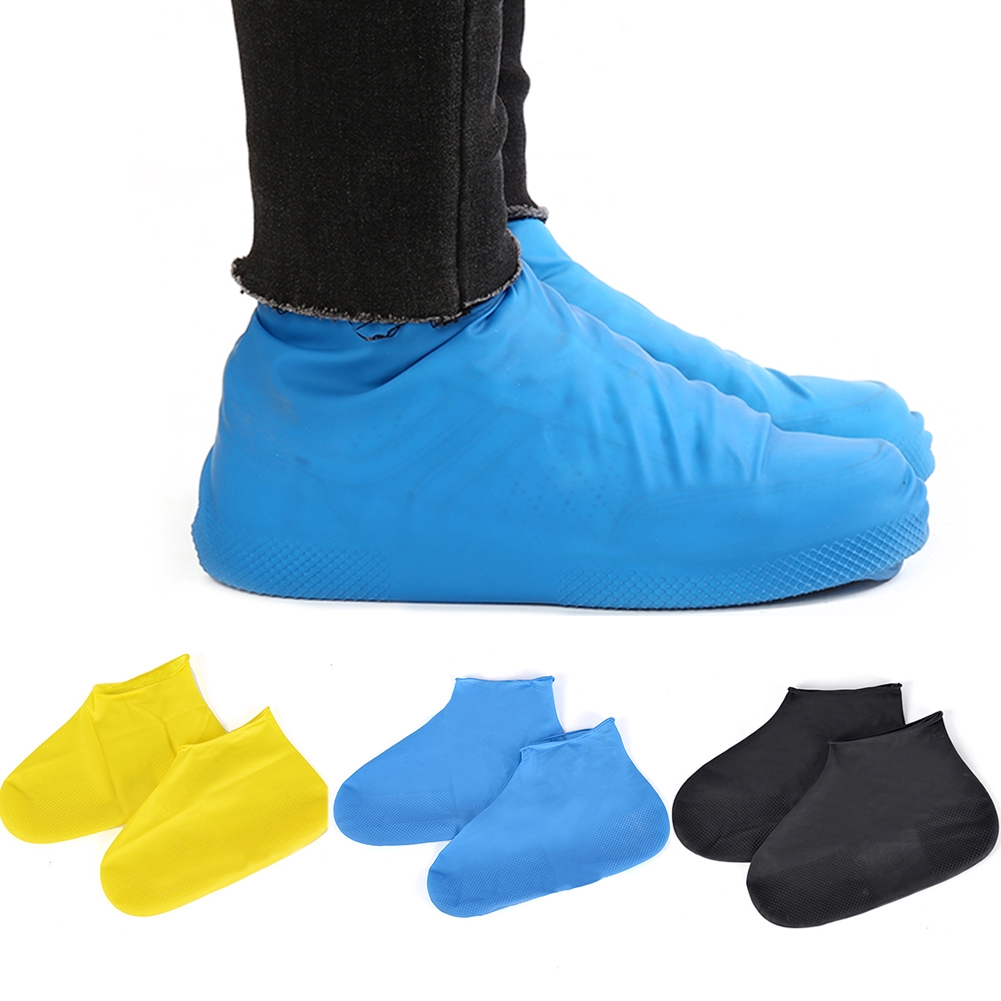 Reusable Latex Waterproof Rain Shoes Covers Slip-resistant Rubber Rain ...