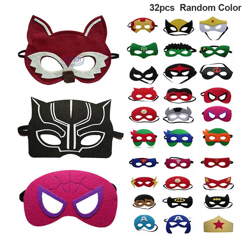 32Pcs Cartoon Cosplay Masks Easter Party Kids Birthday Superhero ...