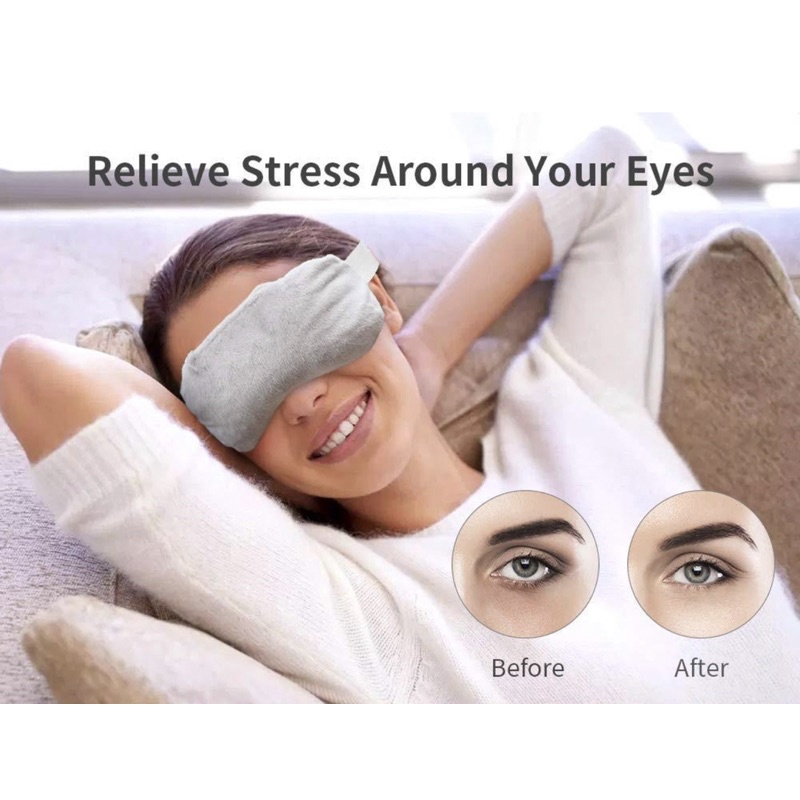 Lavender and Flaxseed Silk Eye Mask, Heated & Cooling Therapy for Puffy ...