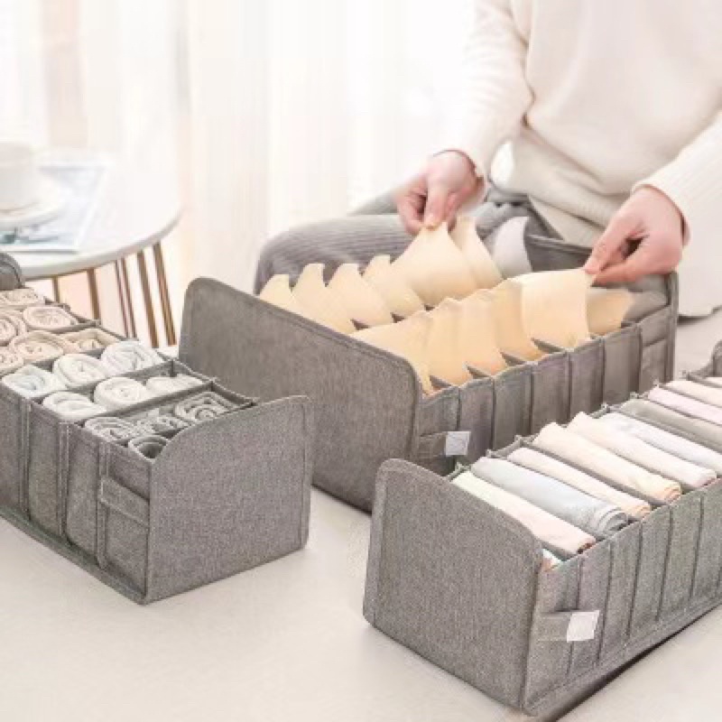 HOMELY Folding Underwear Panties Storage Box Fabric Drawer Grid Home ...