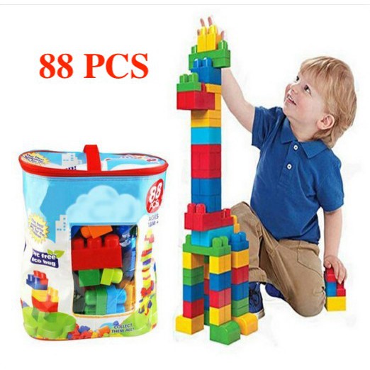 Building Blocks Big Building Bag 88 PCS Children DIY Creative Bricks ...