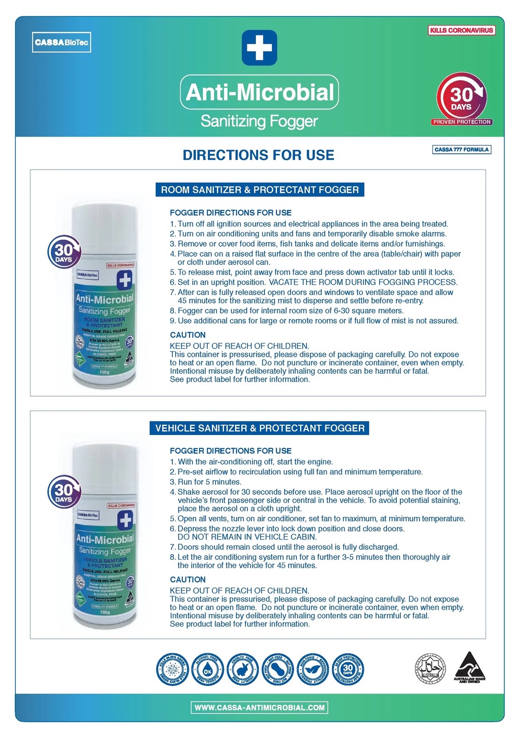 Cassa BioTec Hospital Grade Disinfectant Anti Microbial Sanitizing ...