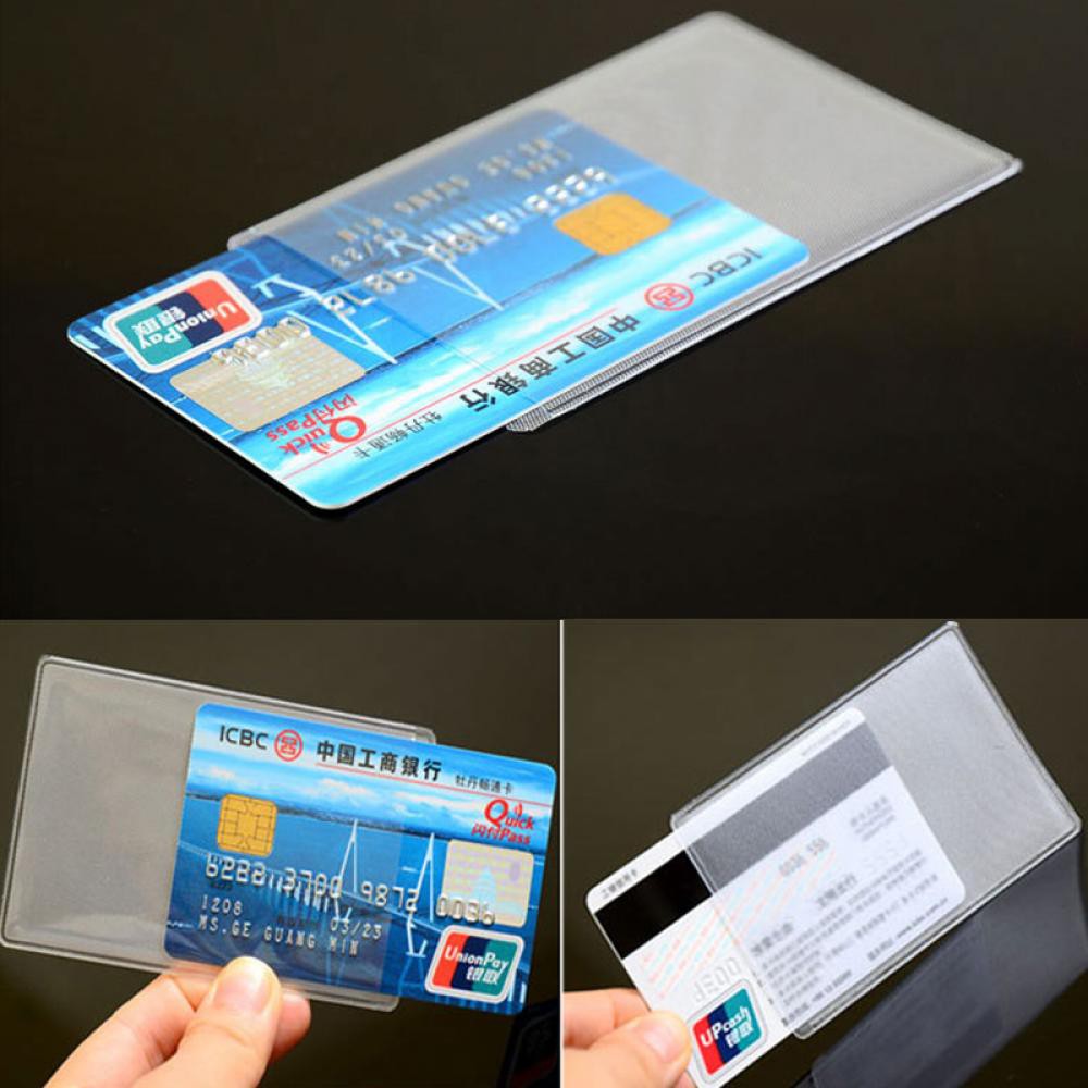 10PCs Business Standard Size Transparent Credit Card Card Holder PVC ...