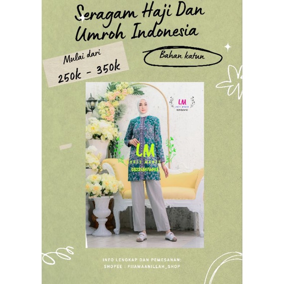 Indonesian Hajj And Umrah Batik Women's Uniforms | Shopee Singapore