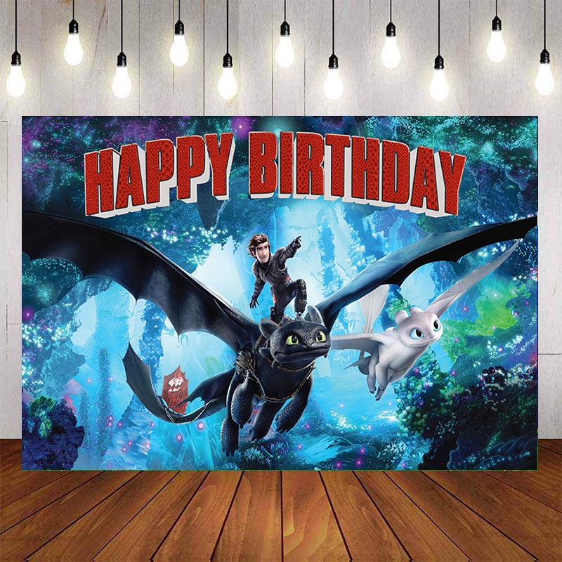 Cartoon Movie How to Train Your Dragon Backdrops Kids Birthday Party ...