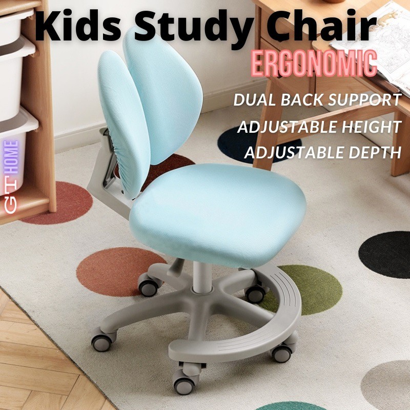 Ergonomic Kids Study Chair / Dual Back Support / Adjustable Height ...