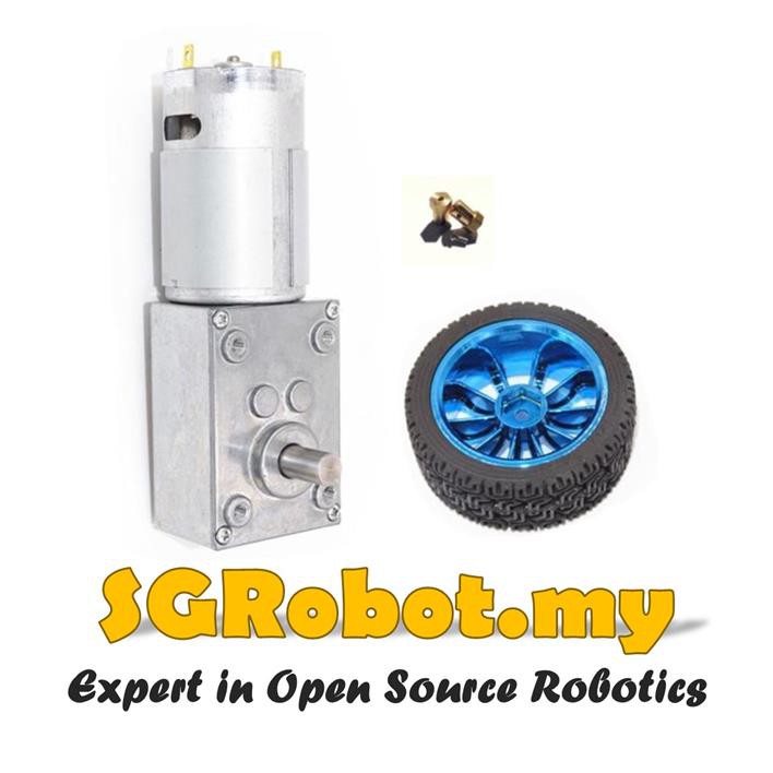 Sumo Robot 12V/24V 260rpm A58SW-555 Worm Gear High Torque DC Motor Set ...