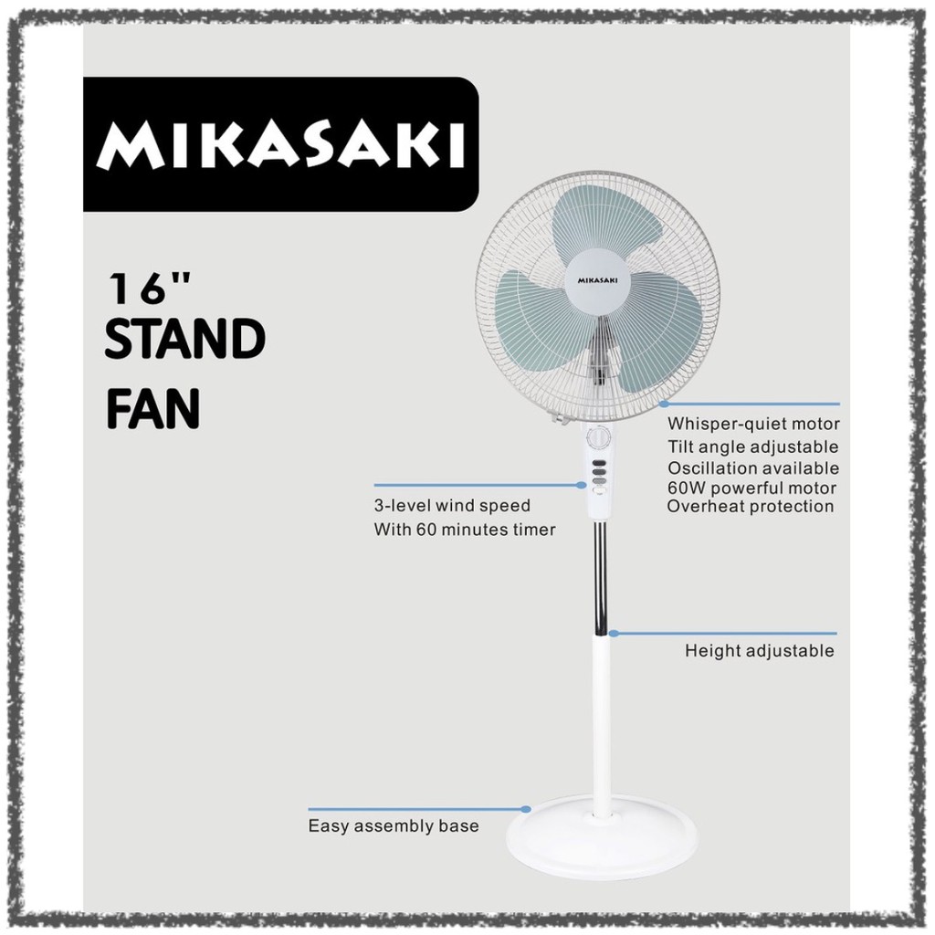 MIKASAKI STAND FAN 16'' 40cm | Shopee Singapore