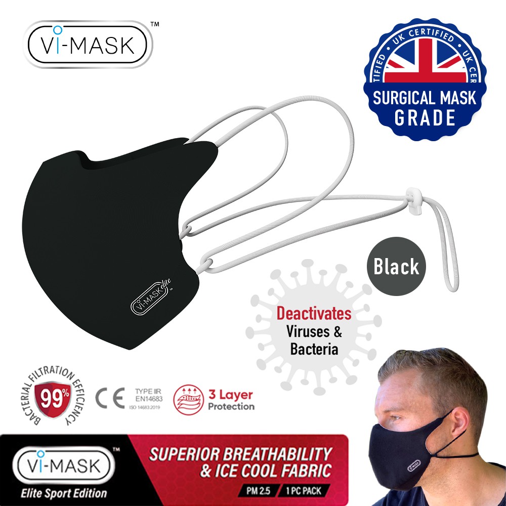 VI-MASK ELITE SPORT EDITION Anti-Microbial Nanotech KN95 Certified ...