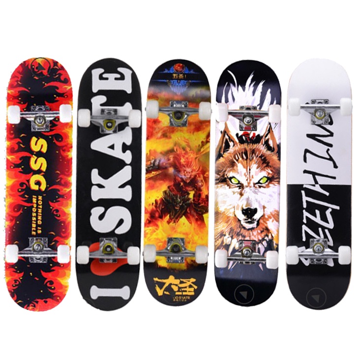 Sakeboard Large Skateboard with Rough Surface, 80cm Long, Rubber Wheels ...