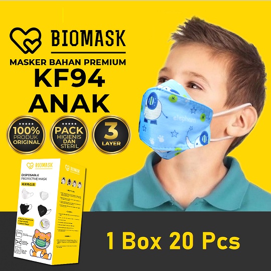 Biomask Mask KF94 Kids Korea KPOP 4ply - 1 Box 20pcs Can Choose The ...