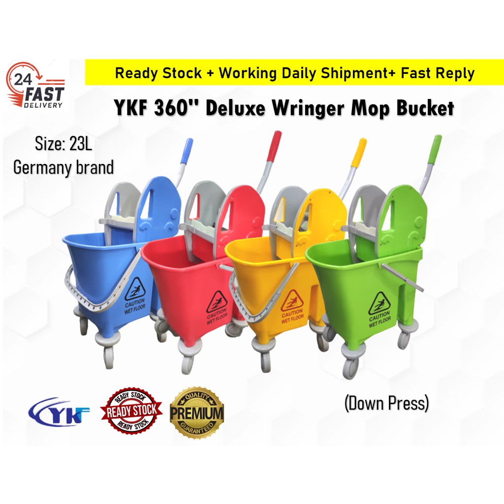 32L & 23L Deluxe Wringer Mop Bucket (Germany) Mop bucket Mopping Bucket ...