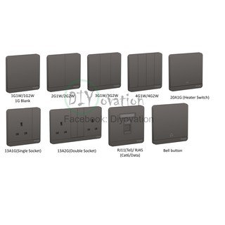 [Dark Gray] Schneider AvatarON Designer switches and Socket/ Dark Grey ...