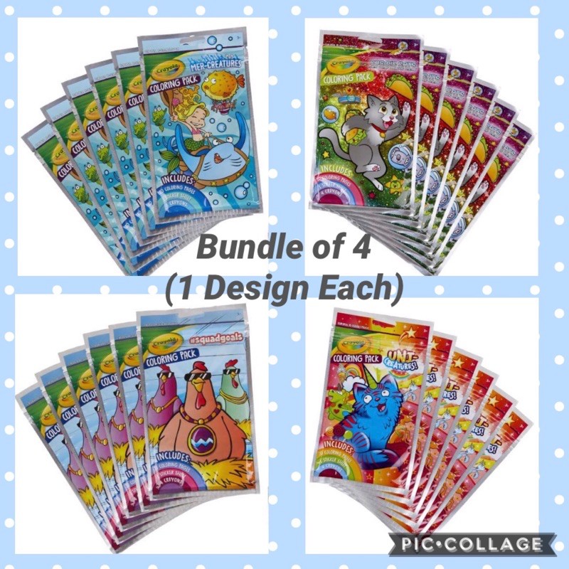 [BUNDLE OF 4 PACK] Crayola Coloring Book Party Favors / kids birthday ...