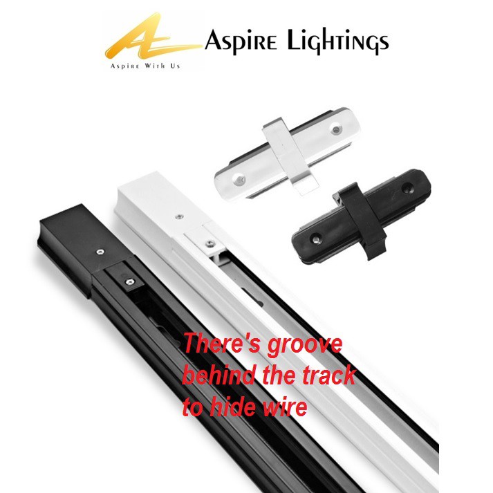 Track Light LED Tracklight 1m 1.5m 2m Black White Solid Material Groove ...