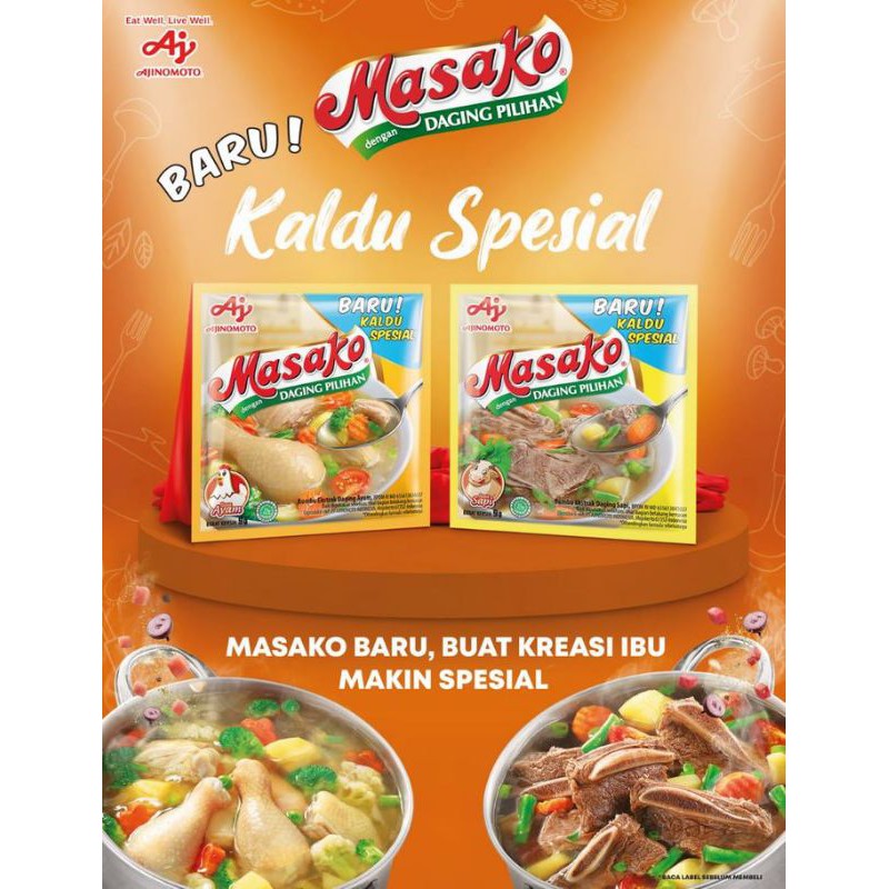 Masako Beef Chicken / Flavor Seasoning / Masako 1 Renceng 12 Sachets ...