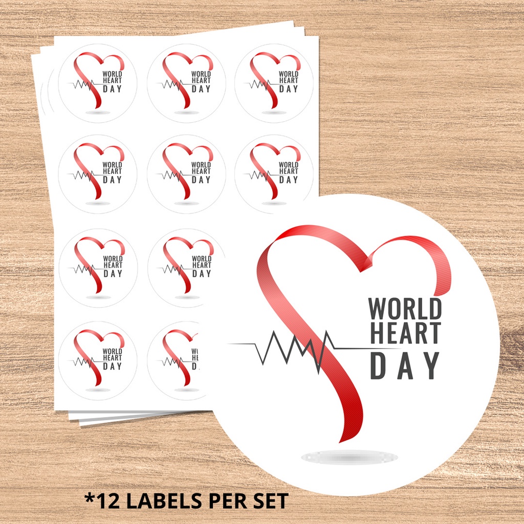 World Heart Day Sticker Label | Heart Health Awareness Sticker ...
