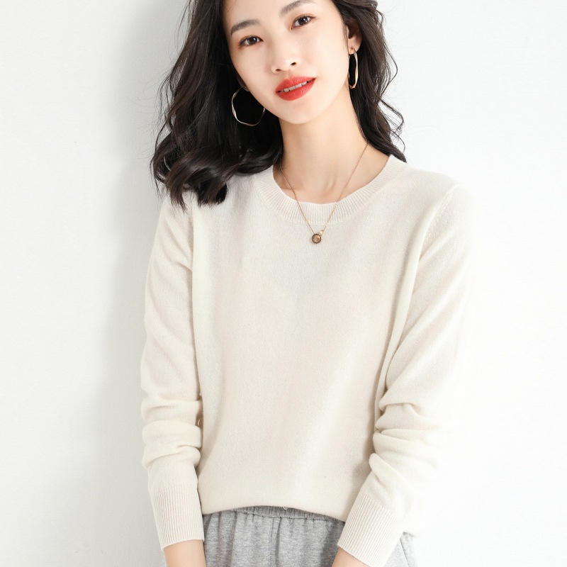 Women's Long Sleeve Crewneck Sweaters Casual Pullover Sweater | Shopee ...