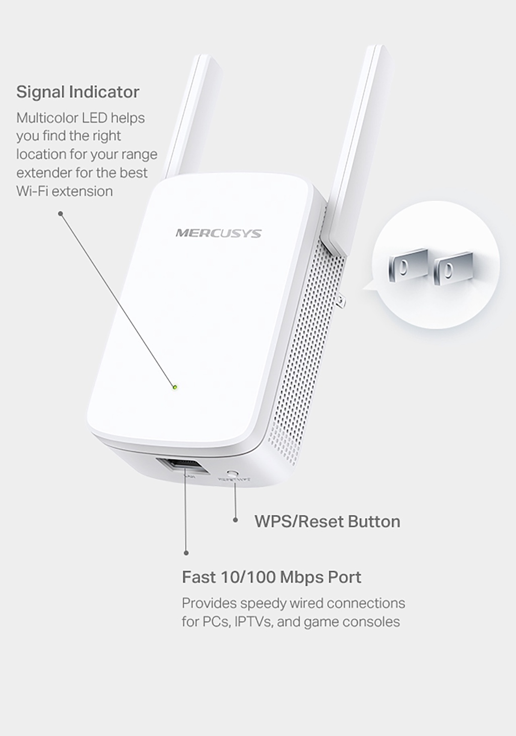 Mercusys ME30 AC1200 Wifi Range Extender Dual Band Access Point AP Mode ...