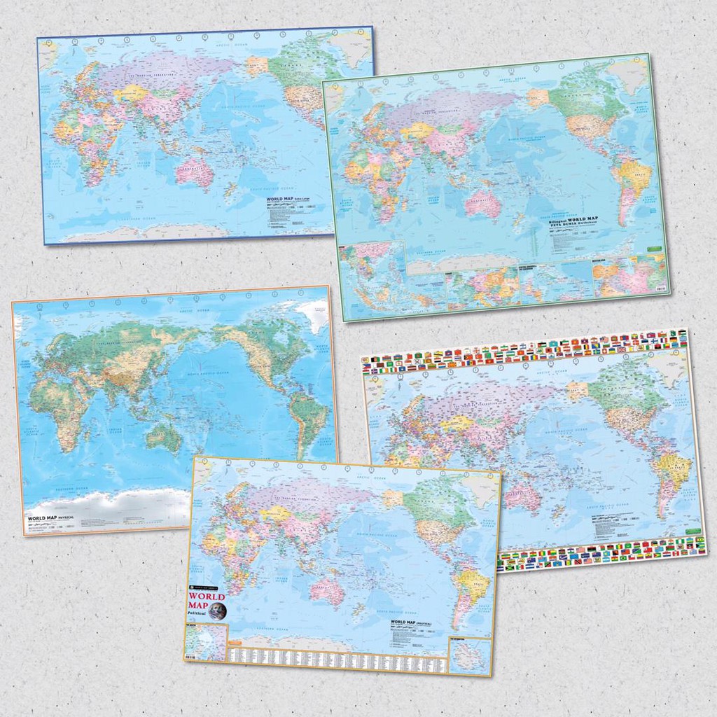 LAMINATED WORLD MAP – (1 Pck = 1 Pcs) | Shopee Singapore