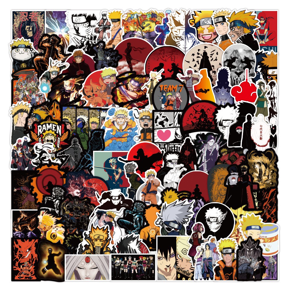 100/50/25/10PCS Anime NARUTO Stickers Uzumaki Sasuke Sakura Kakashi ...