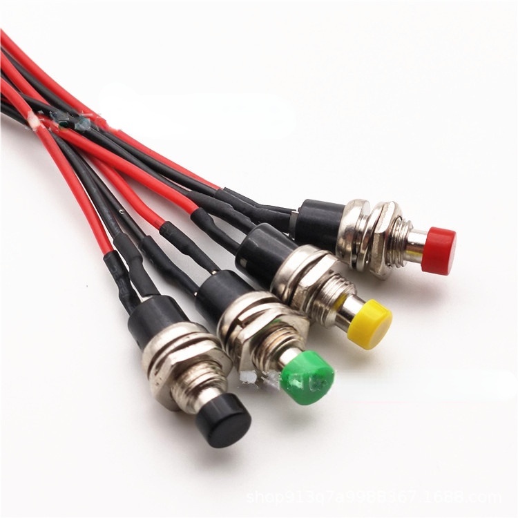 Lockless Switch Small Button pbs-110 Self-Reset With Wire Car ...