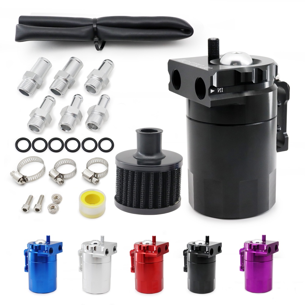 Oil Catch Can Kit Car Universal Baffled Aluminum Oil Trap Reservoir ...