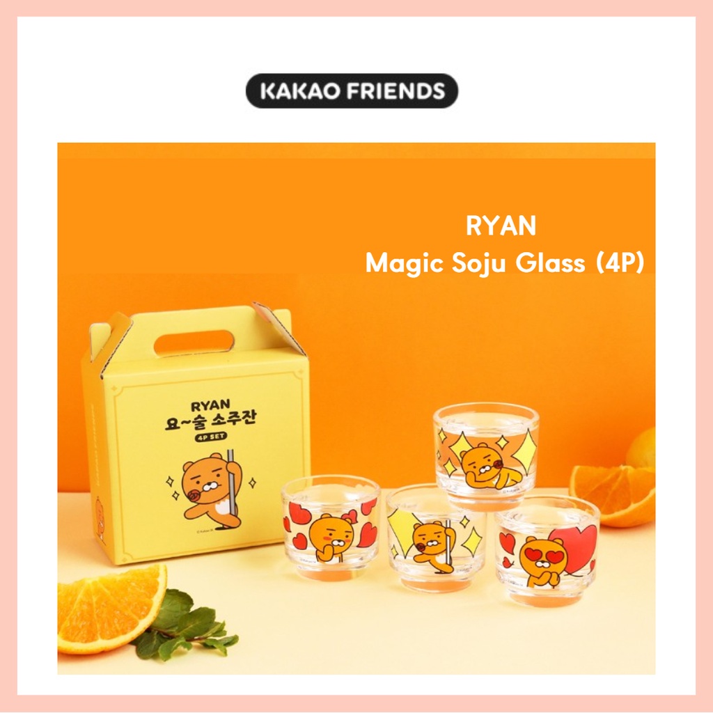 [Kakao Friends] Color Changing Soju Glass 4P SET / RYAN Magic Glass ...
