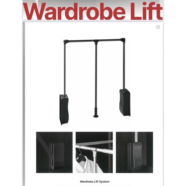BOXX WARDROBE LIFT SYSTEM (BLACK) | Shopee Singapore